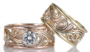 Tri-Tone Gold Wedding Rings - HandWovenBands.com